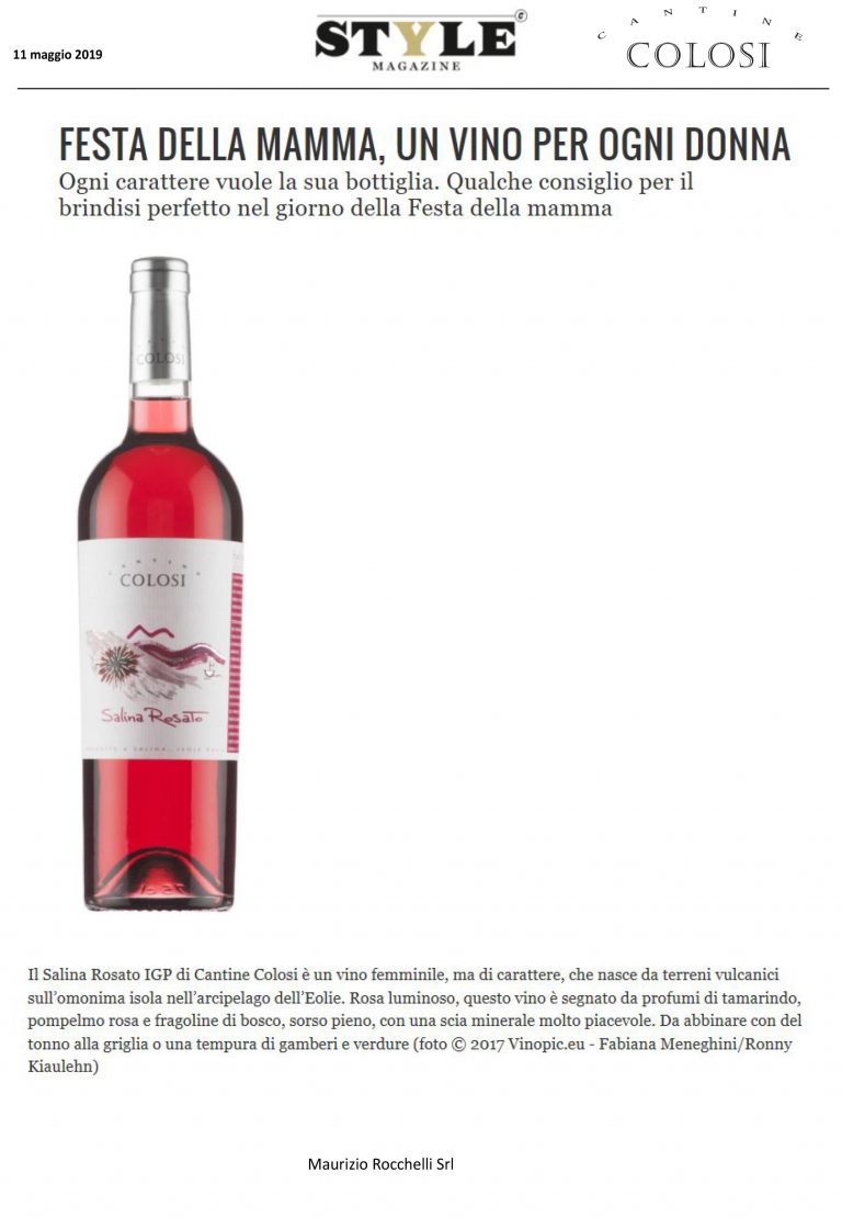 Style – Maggio 2019 – Cantine Colosi – Sicily – Aeolian Island